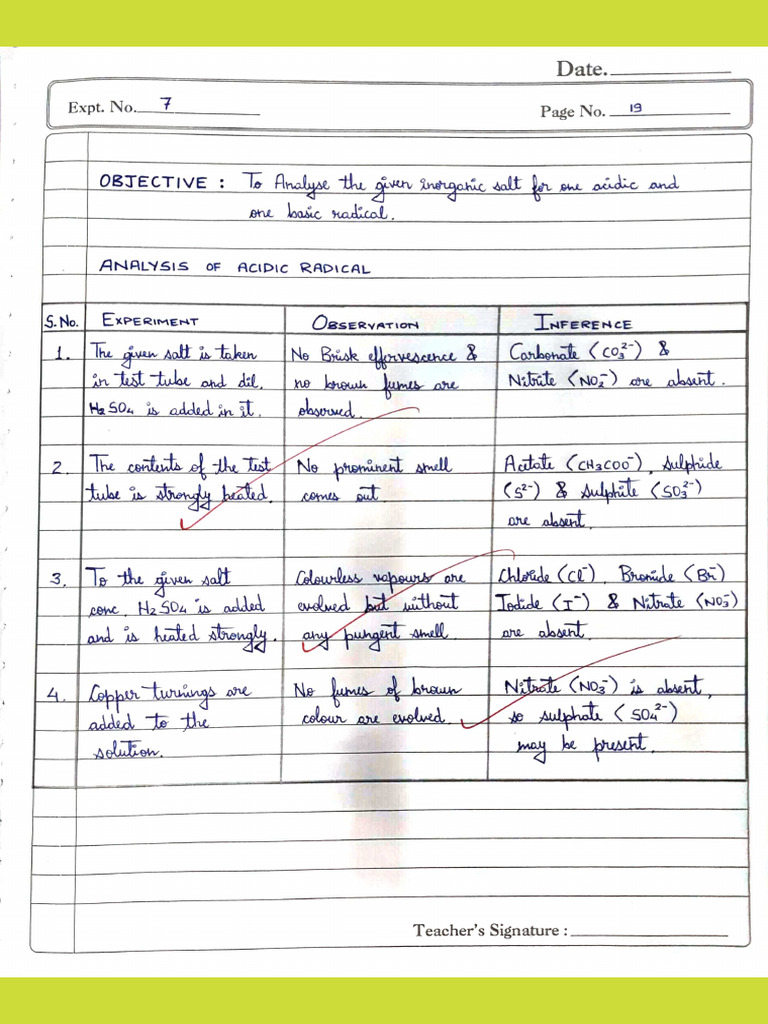 Chemistry Class 12 Experiment | PDF