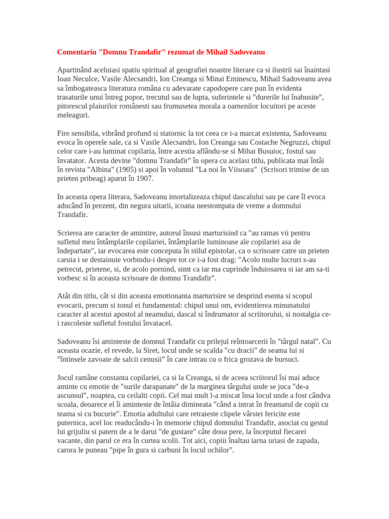 Domnu Trandafir | PDF