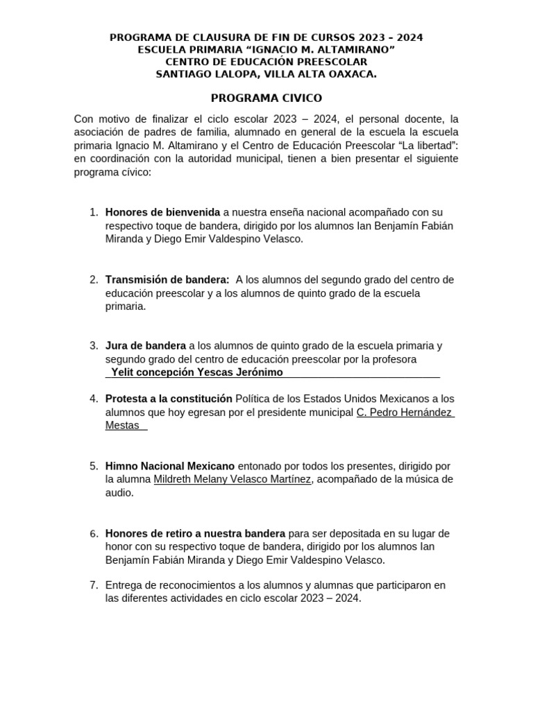 Programa Civico 2024 | PDF