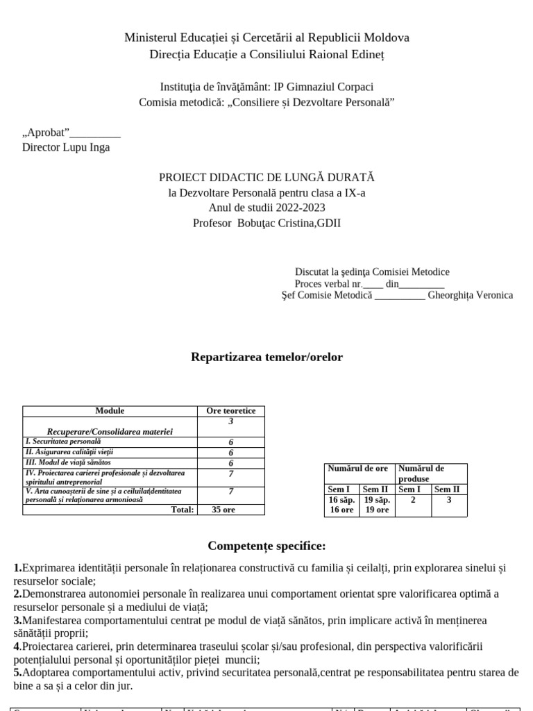 Dezvoltare Personala cl9 2021 | PDF