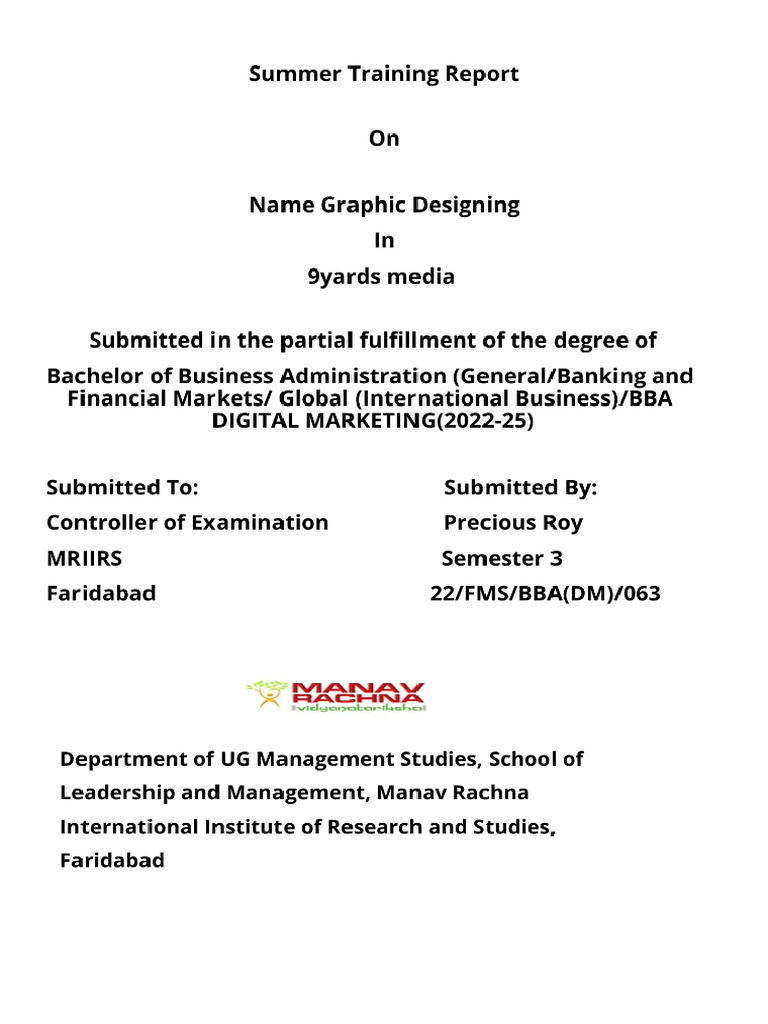 Summer Internship Report (1) 12 | PDF