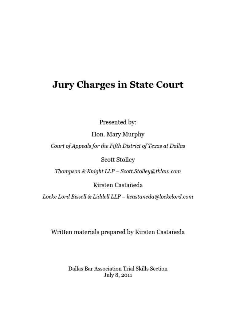 2011 Jury Charge Panel Paper | PDF