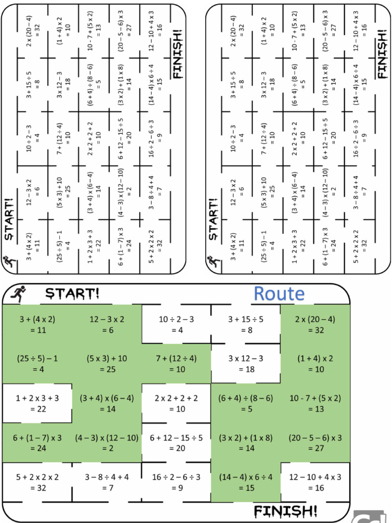 DAY 2 Worksheet 1 BIDMAS-4-True-or-False-Maze-A5-1 | PDF