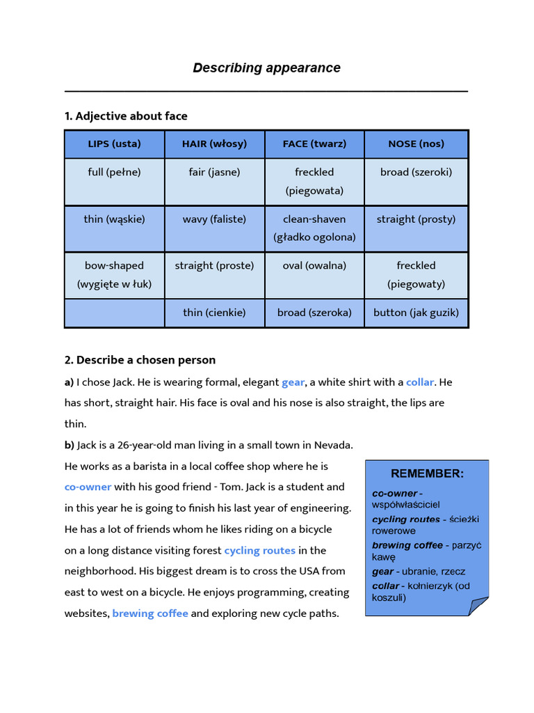 Describing Appearance | PDF