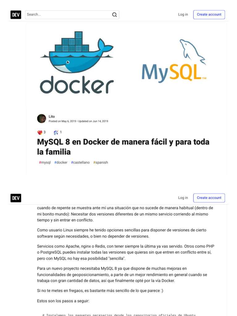 MySQL 8 en Docker de Manera Fácil y para Toda La Familia - DEV Community | PDF