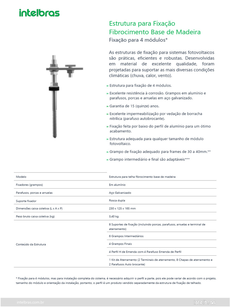 Datasheet - Estr Fix Fibrocimento Madeira - R - Datasheet | PDF