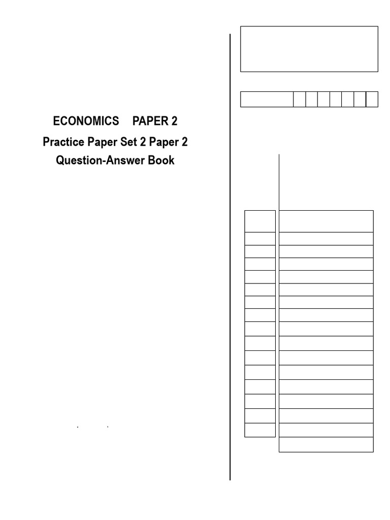 Economics DSE Practice Paper Set 2 Paper 2 | PDF