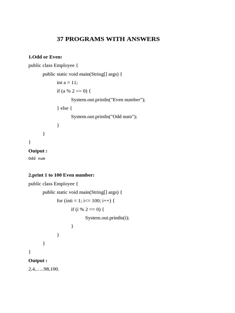 37 Programs With Answers | PDF