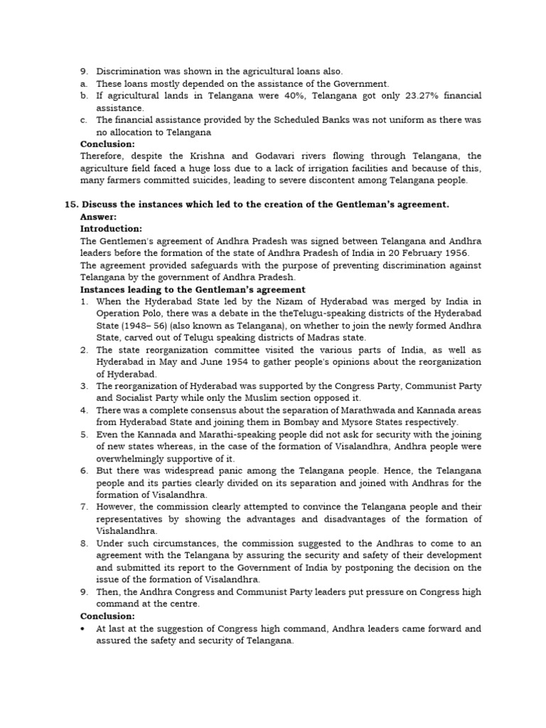 TSPSC RRP Mains Telangana Movement (Dragged) 8 | PDF