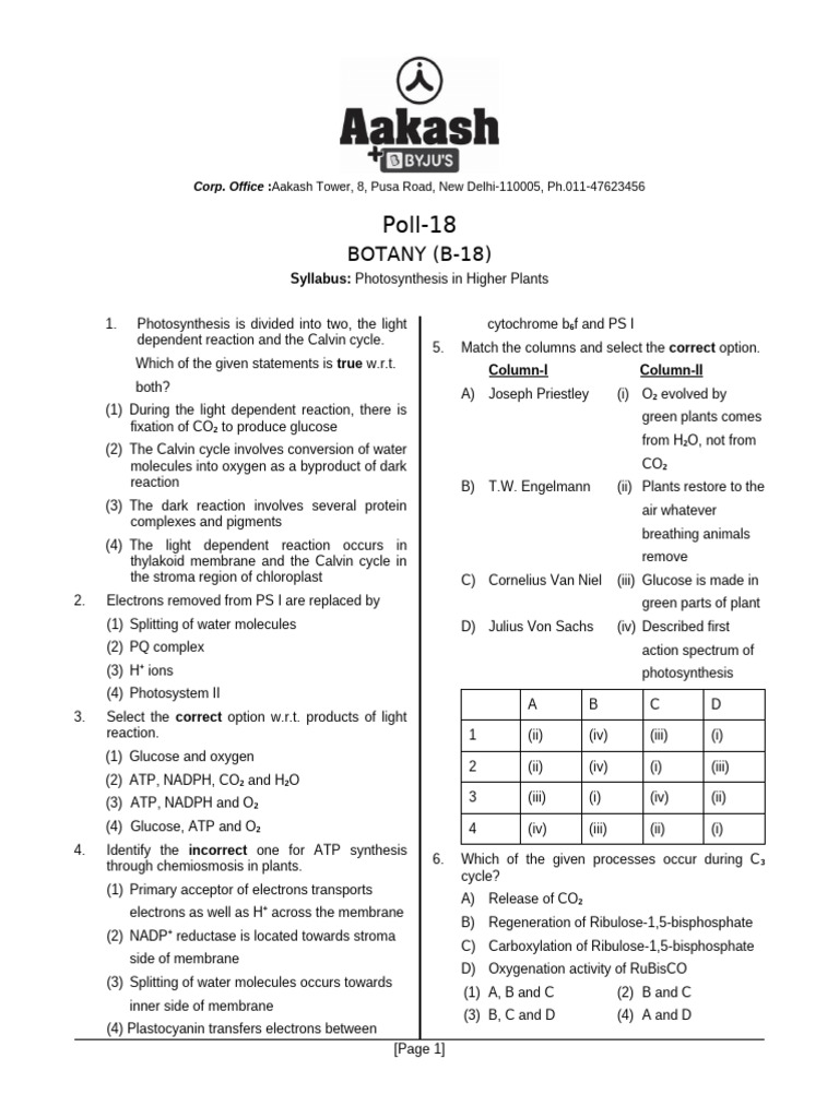 Botany Poll - 18 | PDF