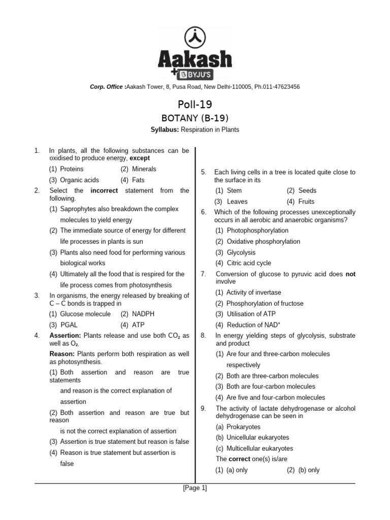 Botany Poll - 19 | PDF