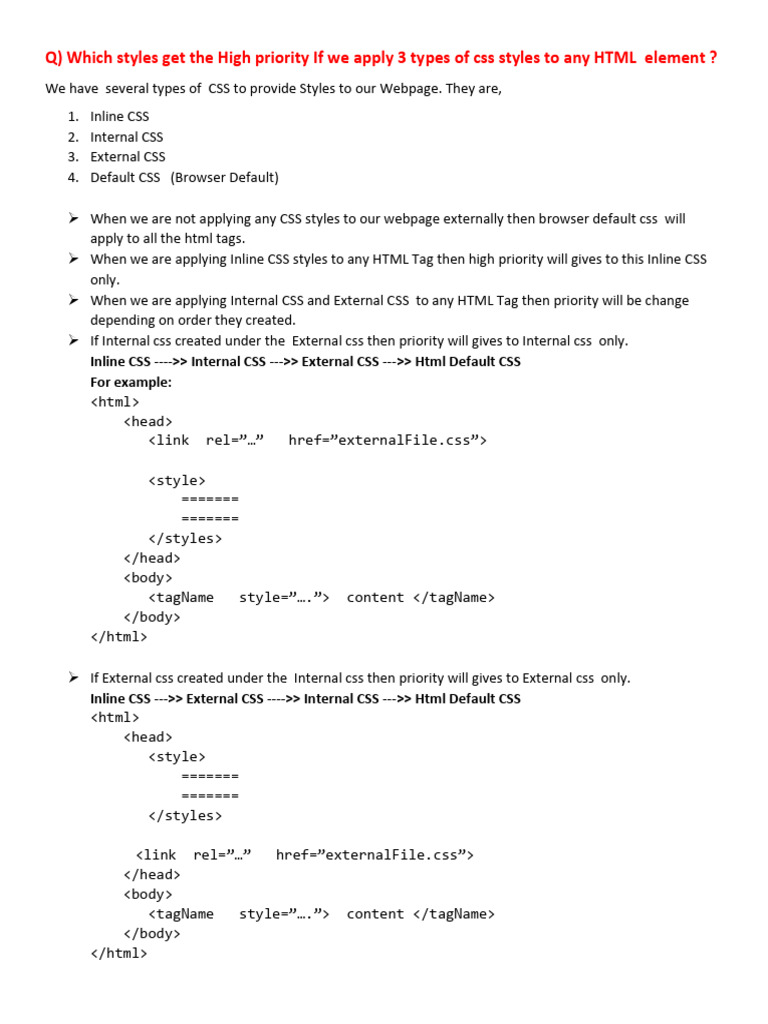 CSS Styles Preority - by - JS Rao - Sir | PDF