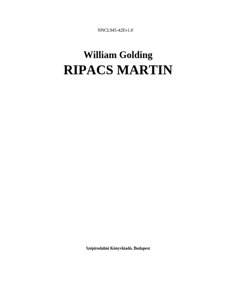 William Golding - Ripacs Martin | PDF