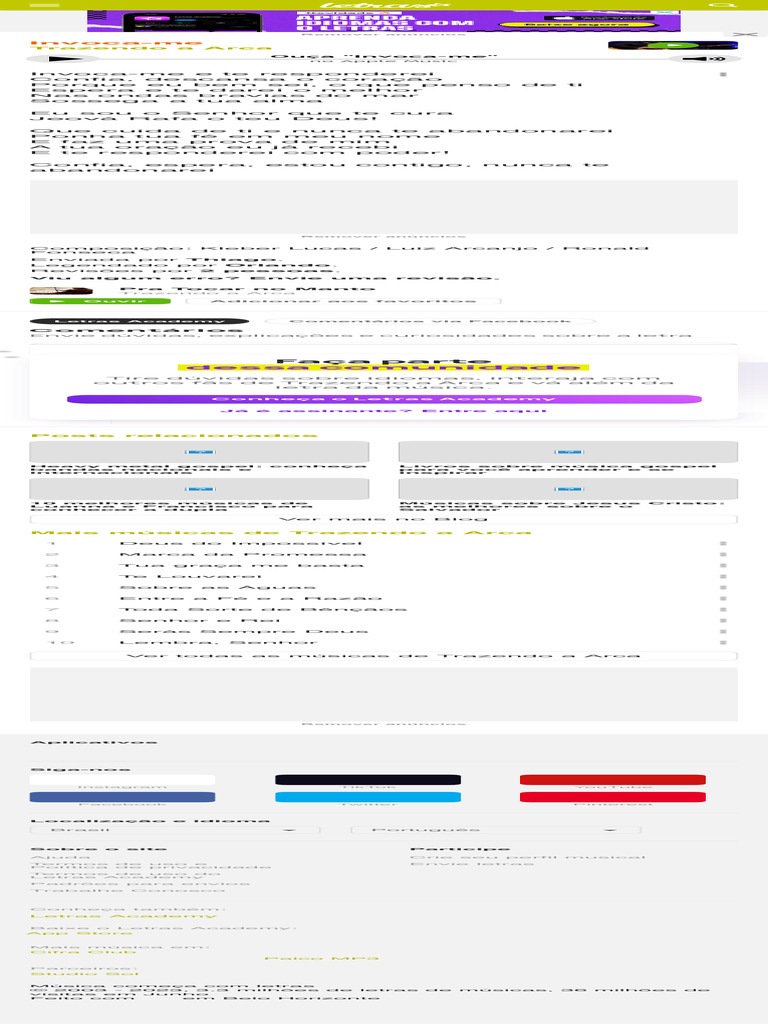 Invoca-Me - Trazendo A Arca | PDF