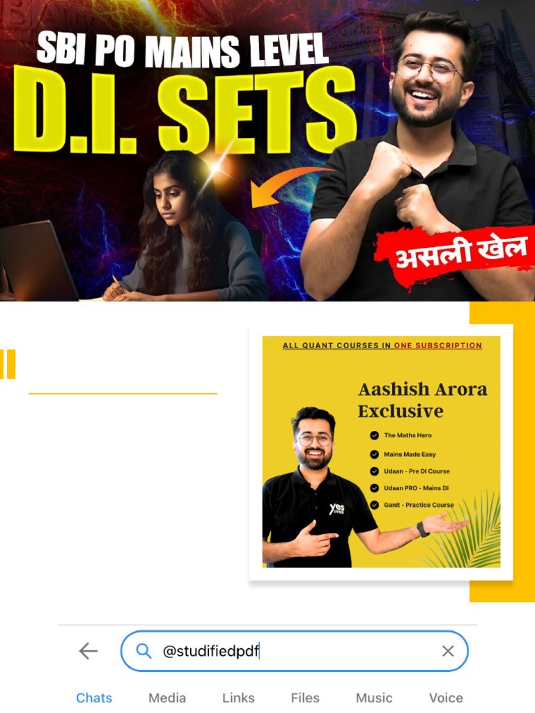 SBI PO MAINS DI Sets PDF by Aashish Arora | PDF
