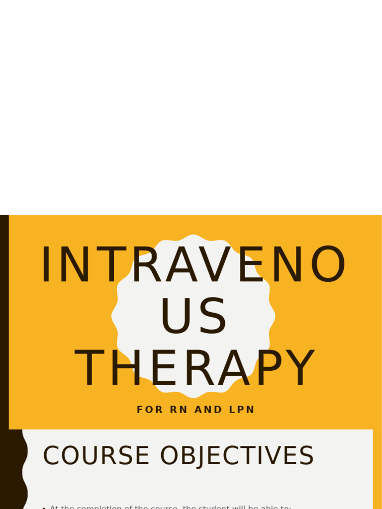 IV Therapy | PDF