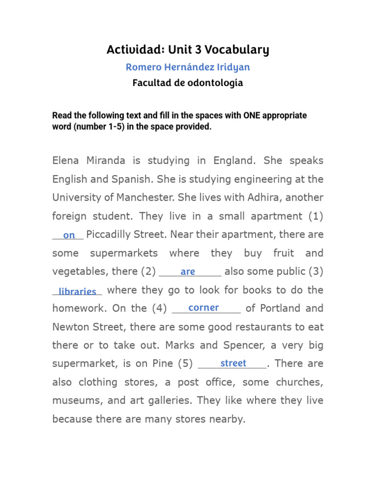 Unit 3 Vocabulary | PDF