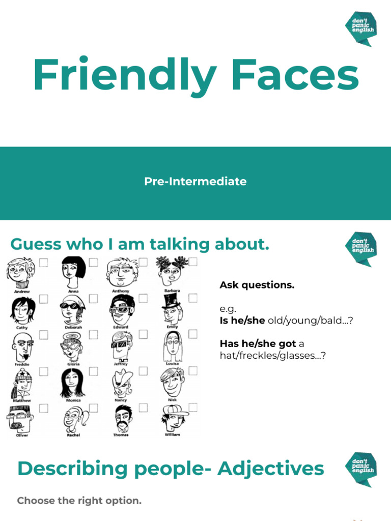 W2L4 Pre-Intermediate Friendly Faces | PDF