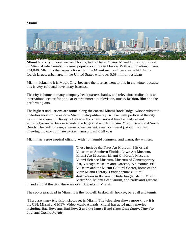 Miami 1 | PDF | Social Science