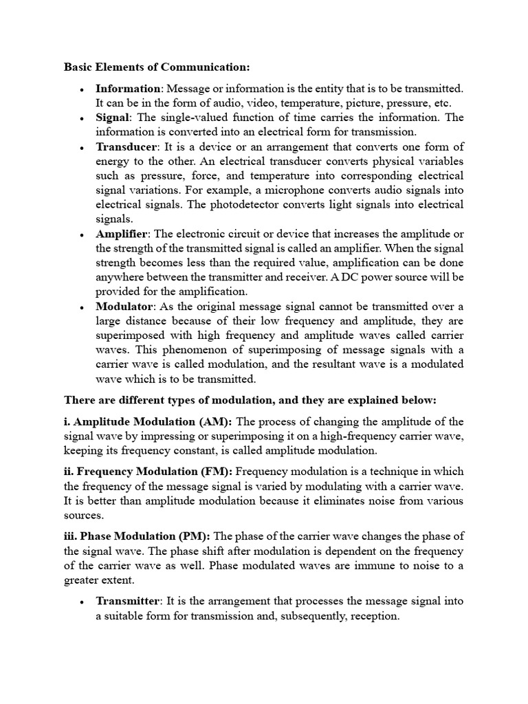 Basic Elements of Communication | PDF | Radio Propagation | Signal To ...