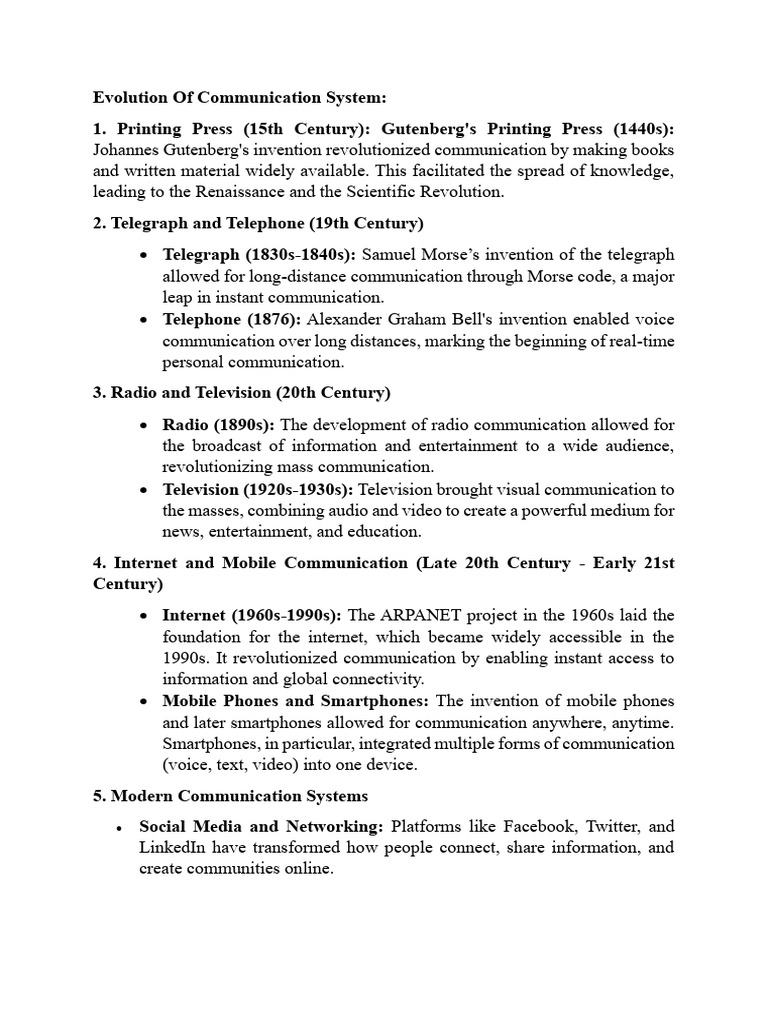 Evolution of Communication System - ch1 | PDF | Waves | Wavelength