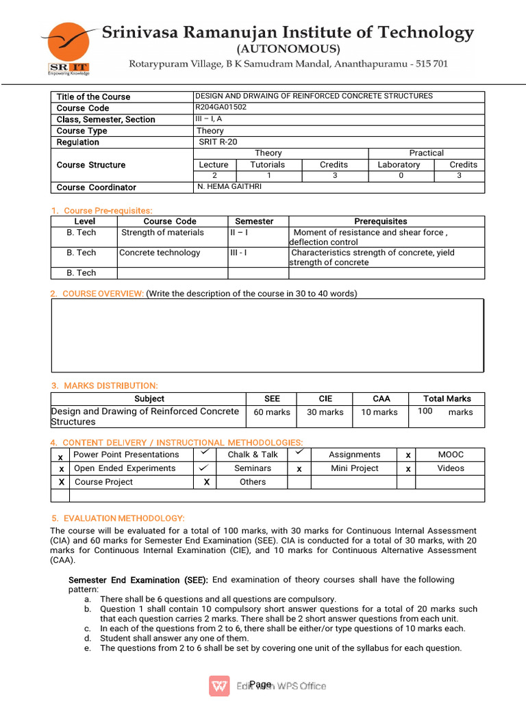 DDRCS Coarse Discription A Section | PDF | Engineering | Knowledge
