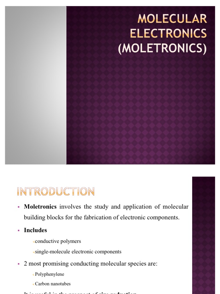 Molecular Electronics Moletronics - Copy | P–N Junction | Molecules