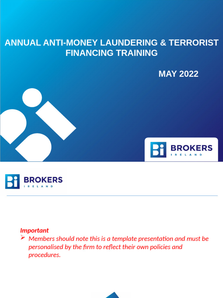Annual AML CTF Template Presentation 2022 | PDF