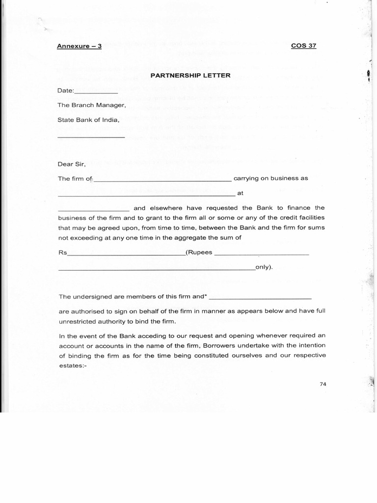 COS 37 Partnership Letter | PDF