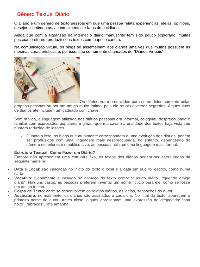 Gênero Textual Diário | PDF