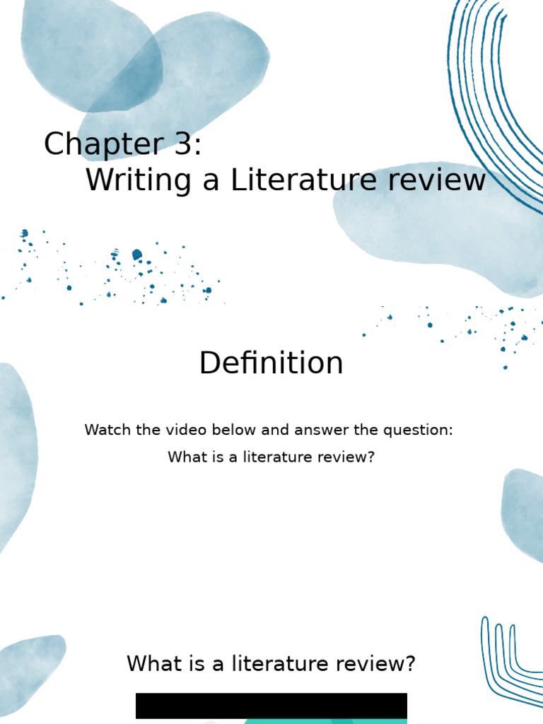 Chapter 3. 2023 Writing Literature Review | PDF