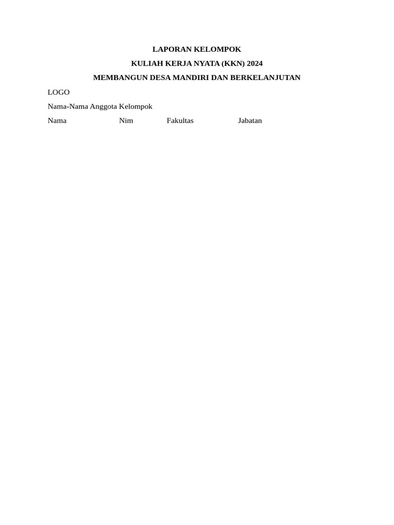 Laporan Kelompok KKN Muara | PDF