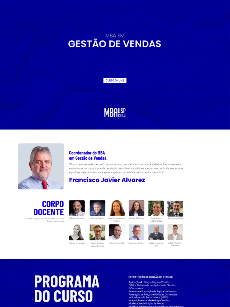 Programa Do Curso - Gestão de Vendas | PDF