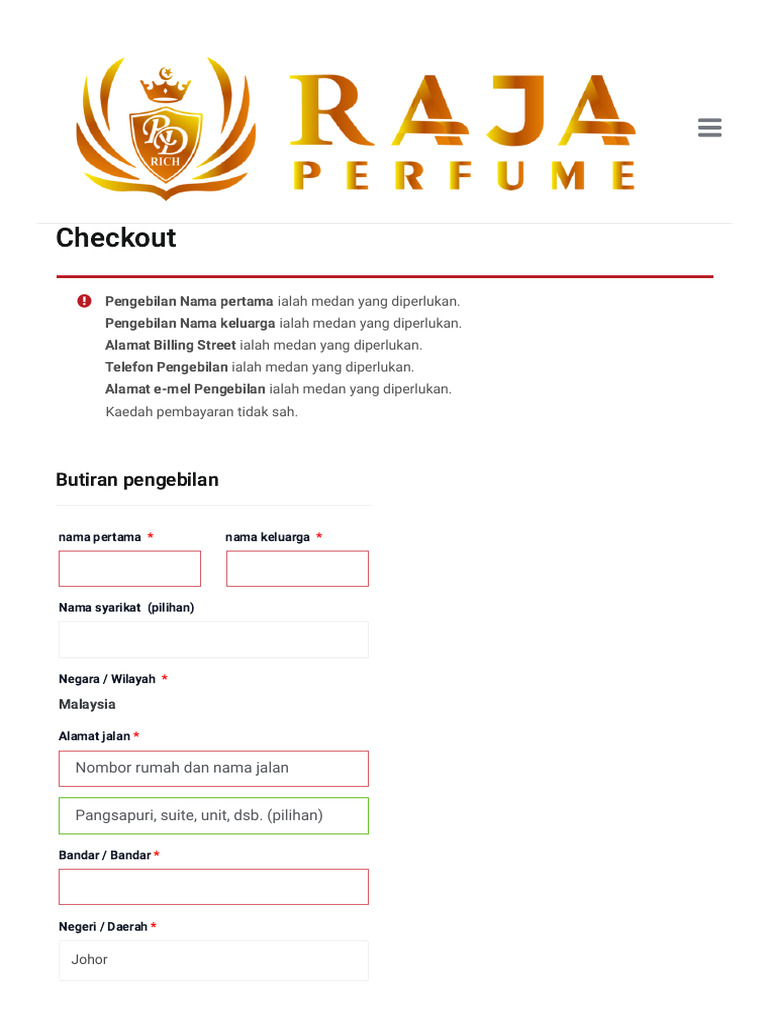 Checkout - Raja Perfume Malaysia | PDF