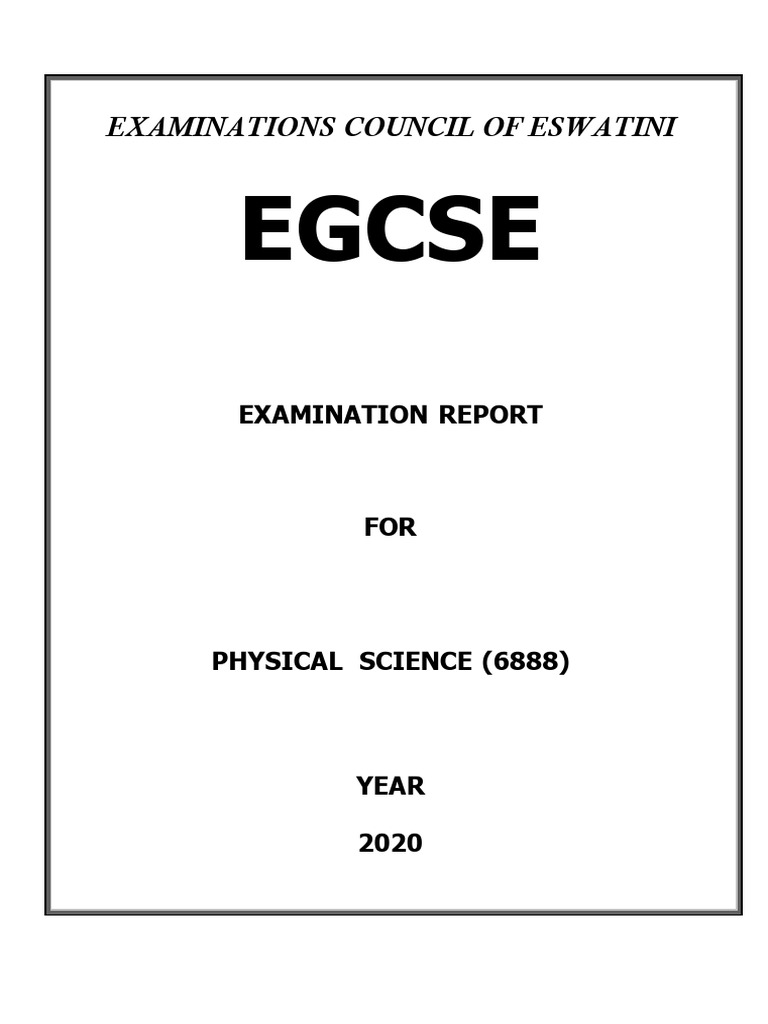 EGCSE Physical Science 2020 Exminer Report | PDF | Heat Transfer ...