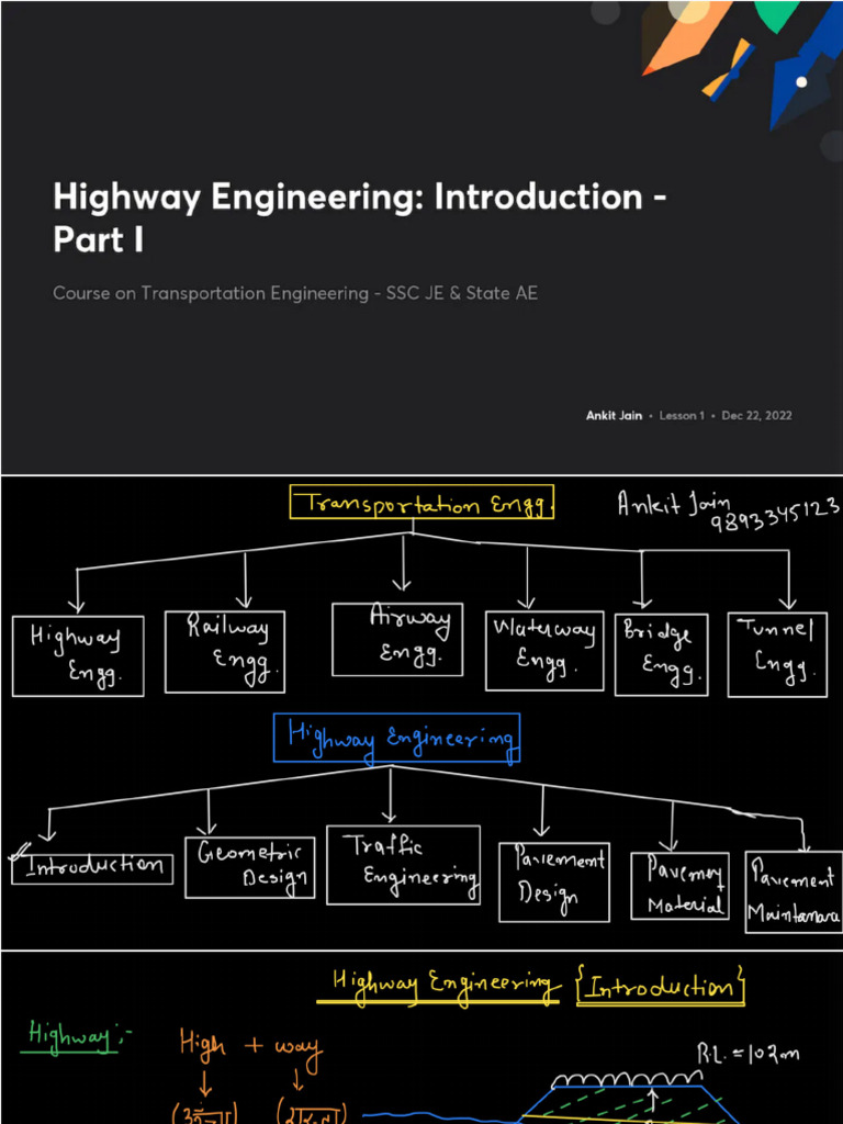 Highway Engineering Introduction Part I With Anno | PDF