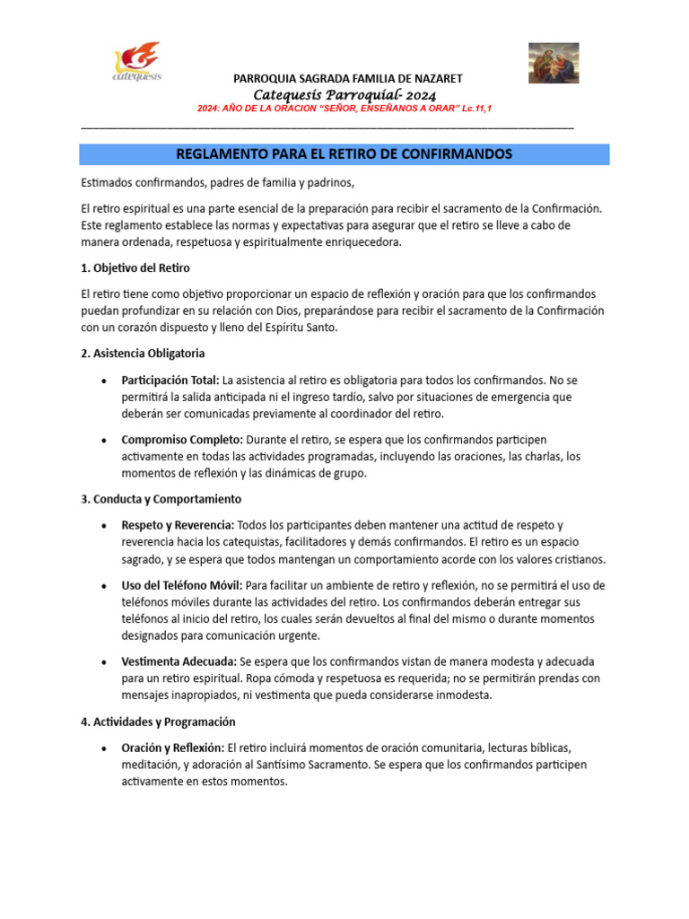 Reglamentos para El Retiro | PDF