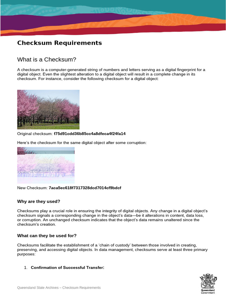 Digital Archive Agency Toolkit Checksums Requirements | PDF