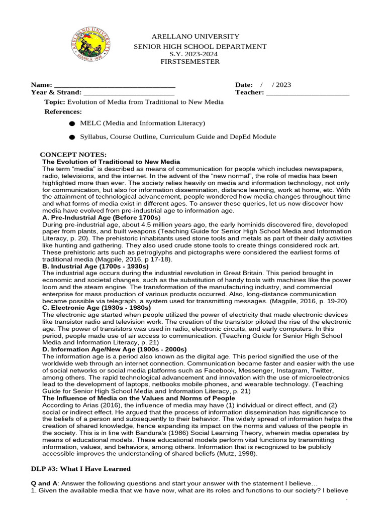 DLP 2 Evolution of Media | PDF