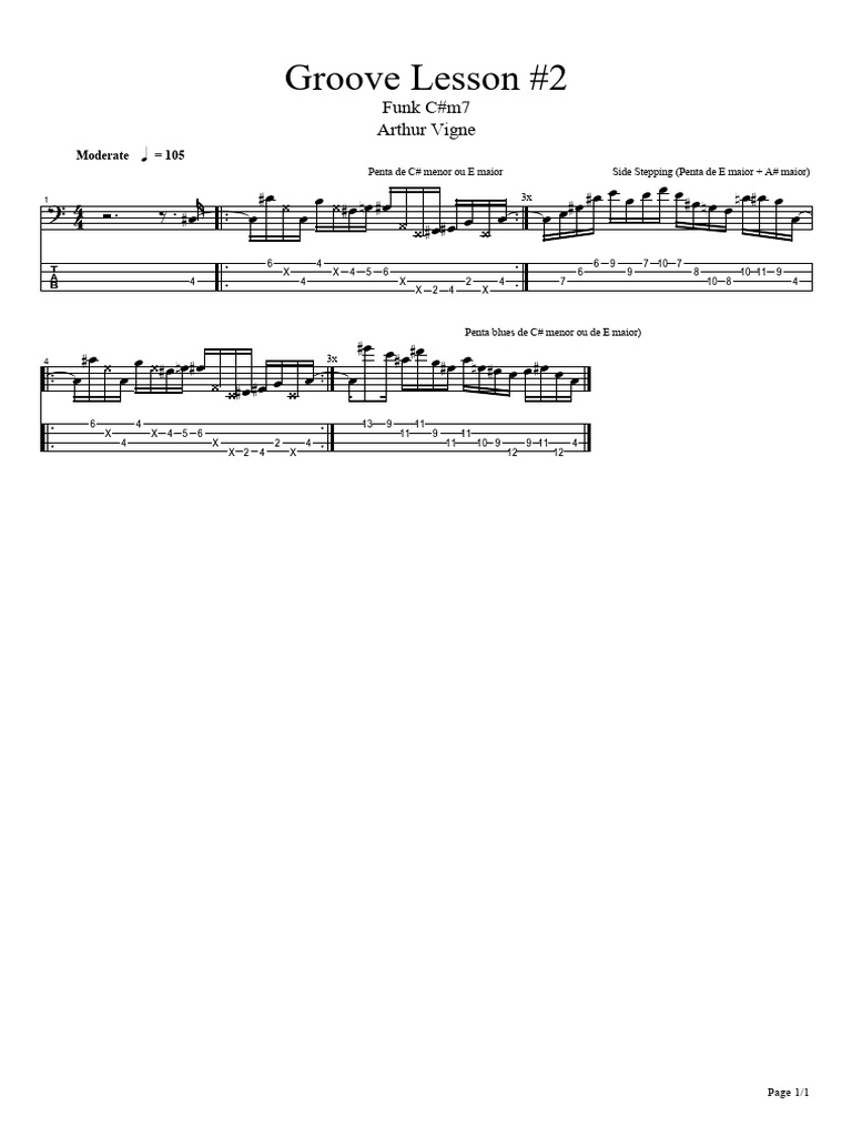 Funk Groove Lesson in C#m7 | PDF | Ethnic Music | Music Theory