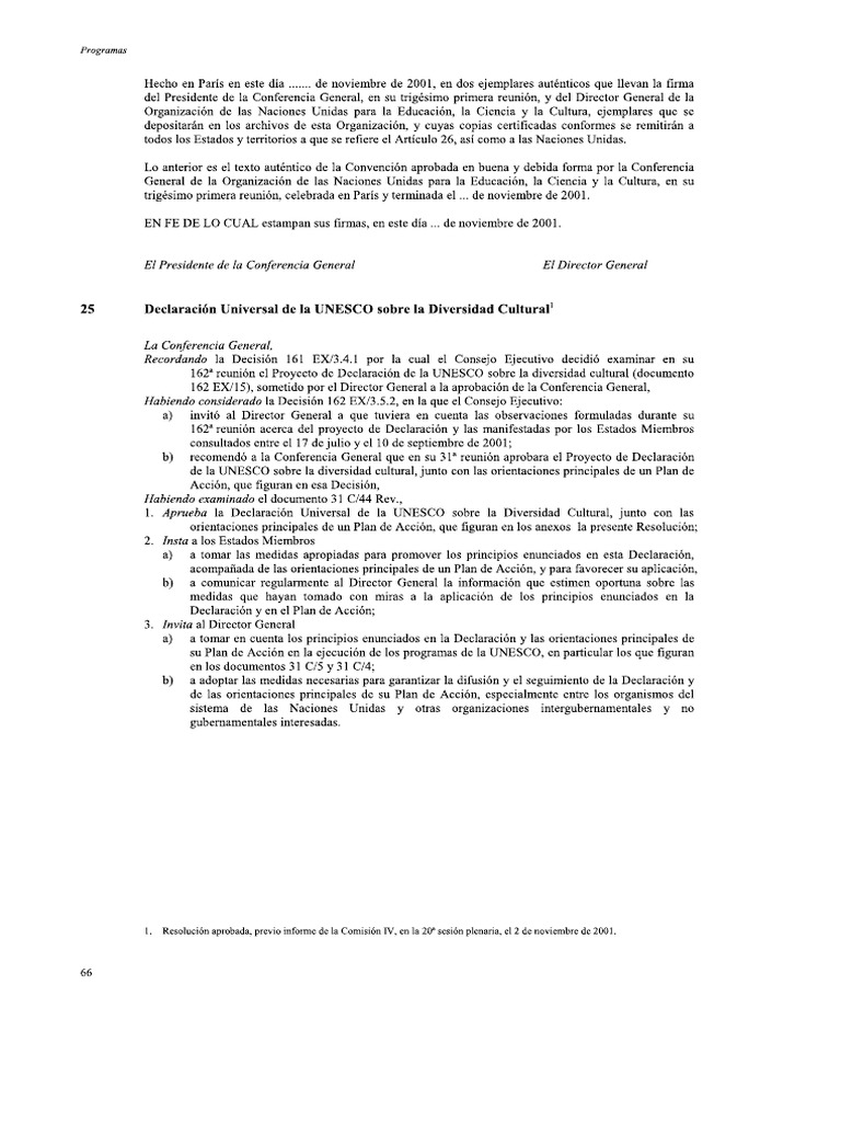 Obligatorio 1 Declaraci N Universal de La UNESCO Sobre La Diversidad ...