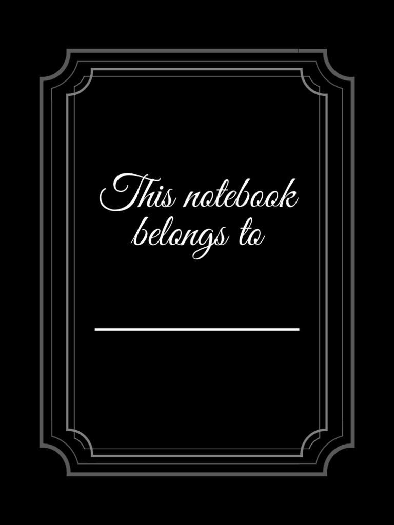 This Notebook Belongs To | PDF