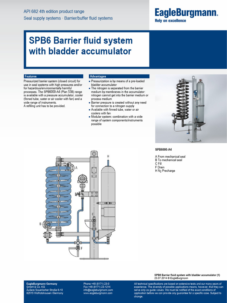 EagleBurgmann - SPB6 Barrier Fluid System With Bladder Accumulator - EN | PDF