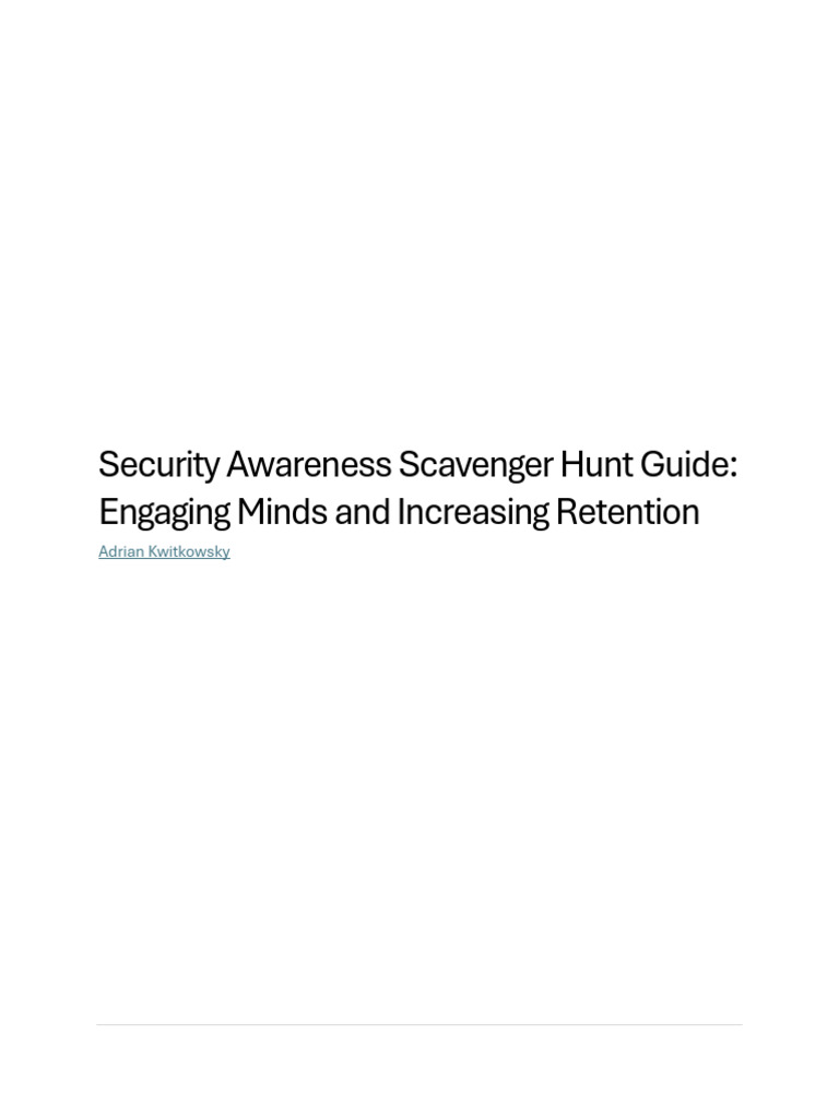 Security Awareness Scavenger Hunt Guide | PDF