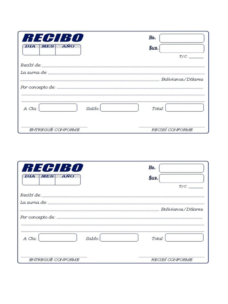 Recibos Formato | PDF