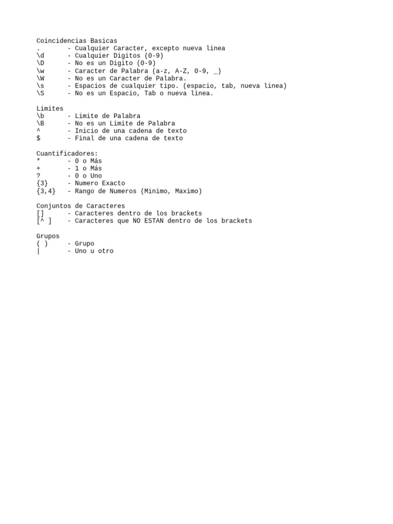 Expresiones Regulares | PDF