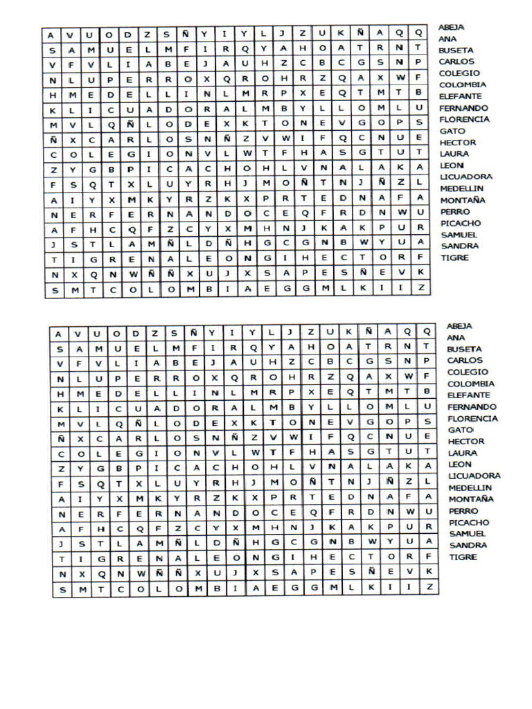 sopa de letras 2 | PDF