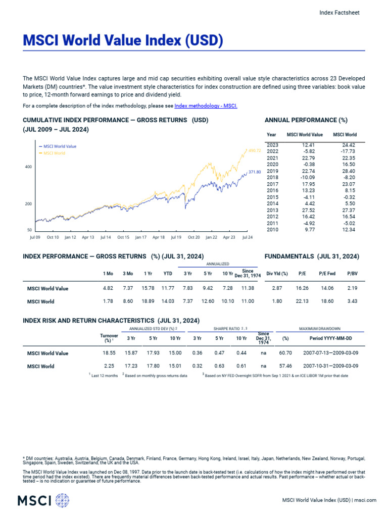 Msci World Value Index | PDF