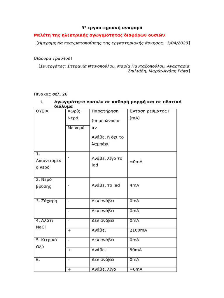 Υπόδειγμα για την 1η εργαστηριακή αναφορά | PDF