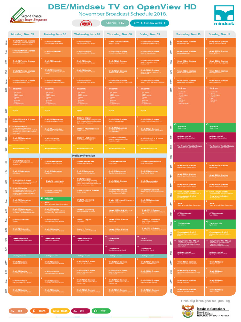 OVHD November Broadcast Schedule 2018 | PDF